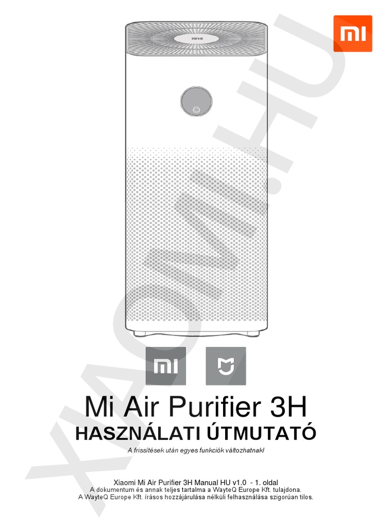 Xaomi Mi Air Purifier 3h Manual Xiaomi Hu | PDF
