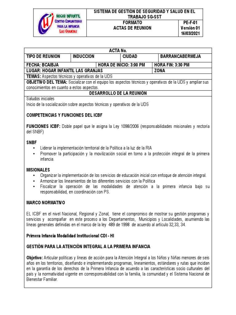 Aspectos Tecnicos y Operativos de La Uds. | PDF | Educación de la primera infancia | Infancia