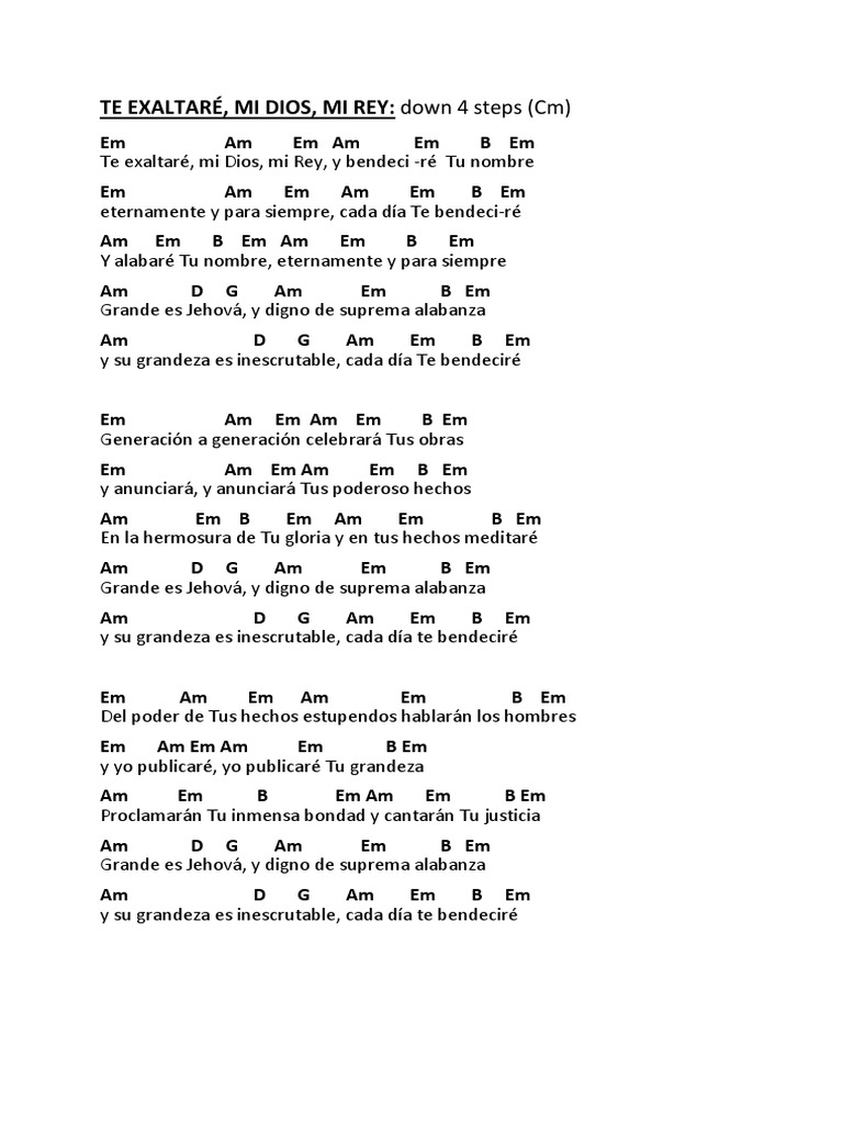 Te Exaltaré Mi Dios Mi Rey PDF | PDF