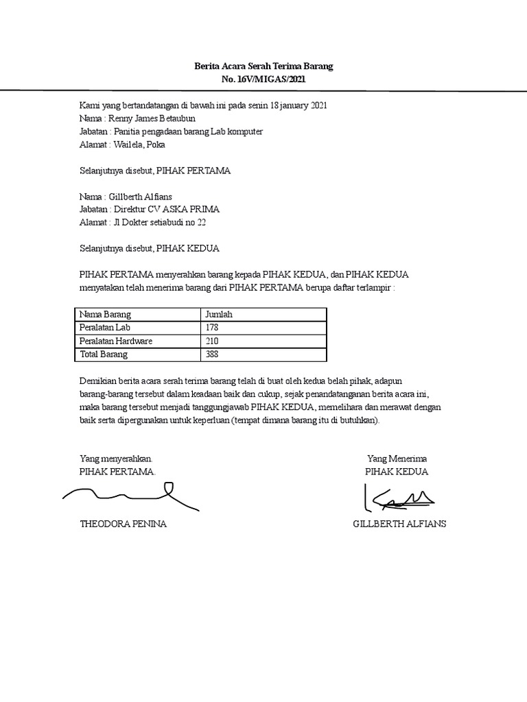 BA Penyelesaian Pekerjaan | PDF