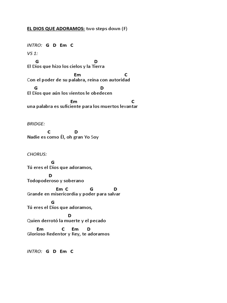 El Dios Que Adoramos Acordes | PDF