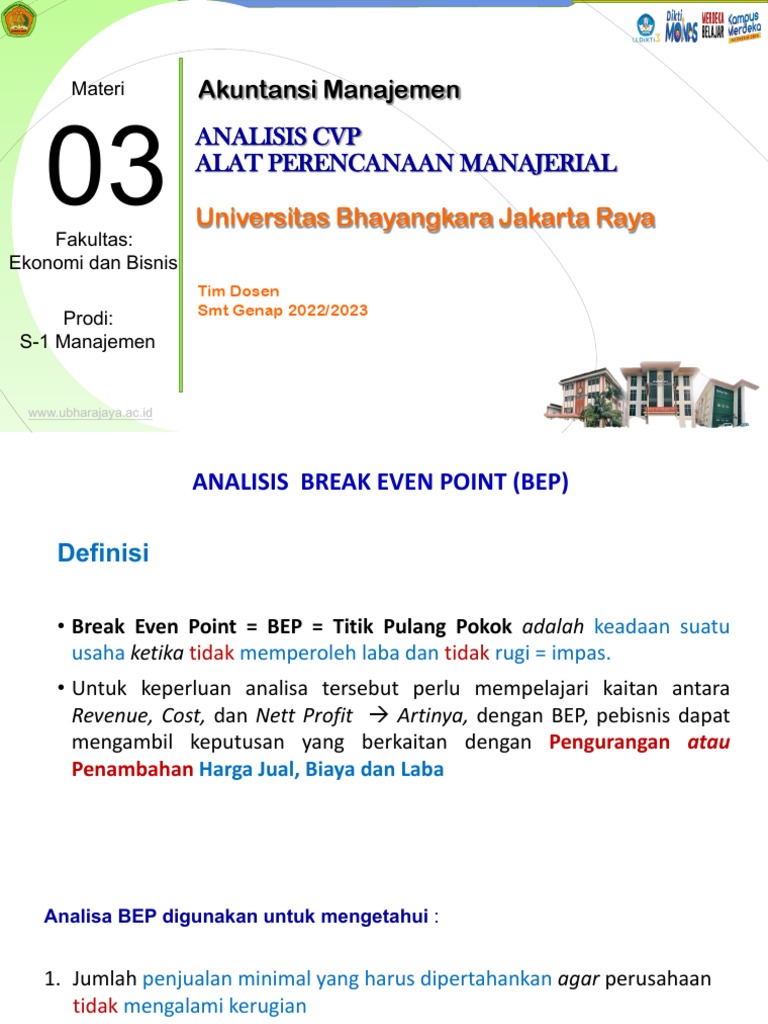 Modul Akmen-3.BEP & CVP Bag-1 PDF | PDF
