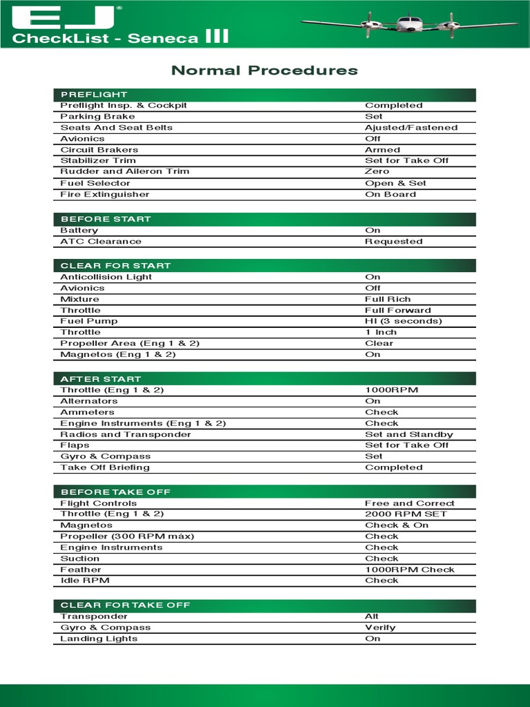 Check List Seneca III Card 2 Laminas PDF | PDF | Transponder ...