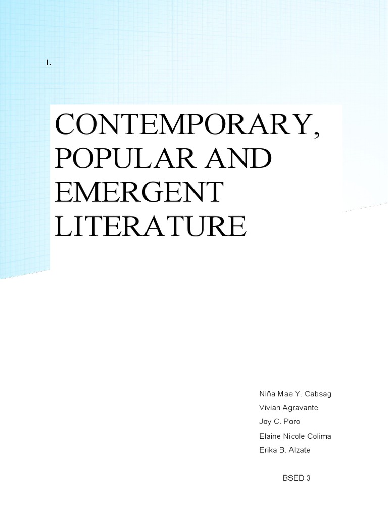 Introduction Contemporary Literature 1 | PDF | Literacy | Writing