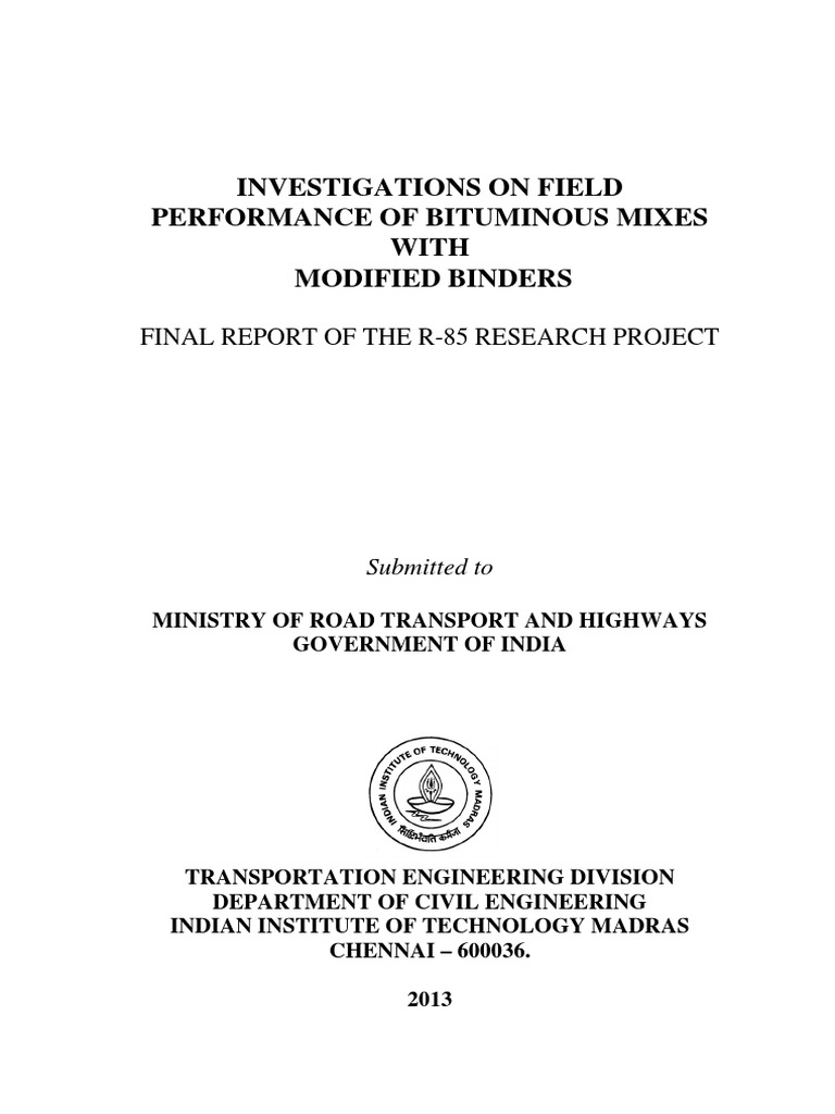 Final Report of Research Modified Binders PDF | PDF | Polymers | Asphalt