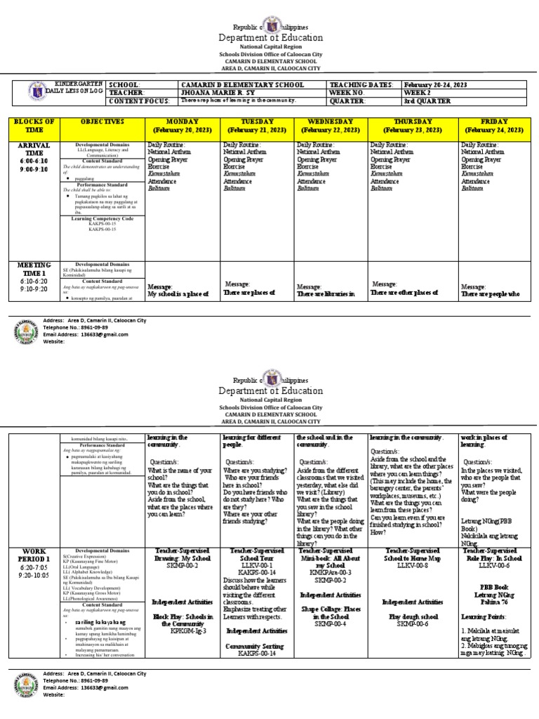 Q3 Week2 DLL | PDF | Learning | Teachers