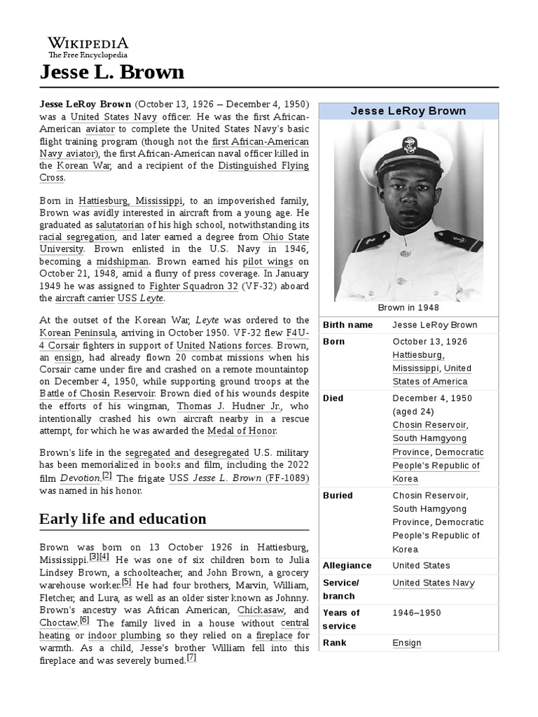 Jesse L. Brown | PDF | Military