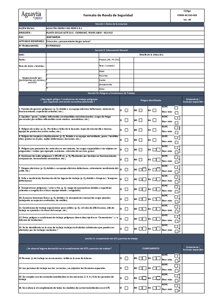 Ronda de Seguridad Rev AGR y KLA | PDF