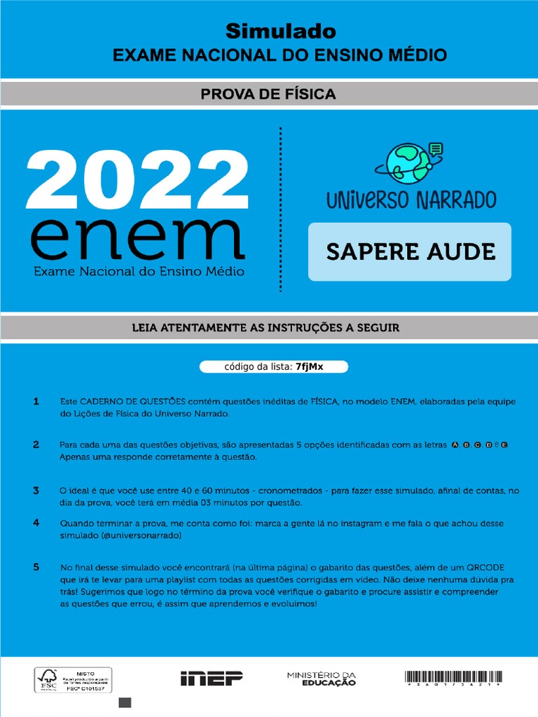 Simulado Enem | PDF | Calor | Temperatura