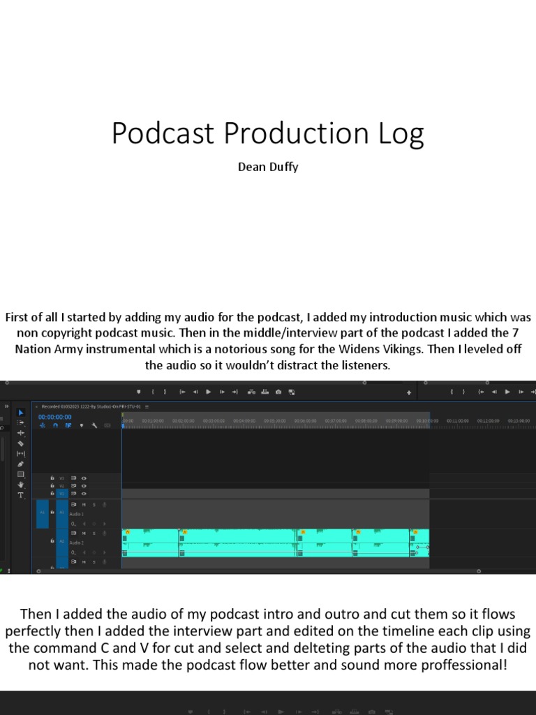 Dean Podcast Production Log | PDF