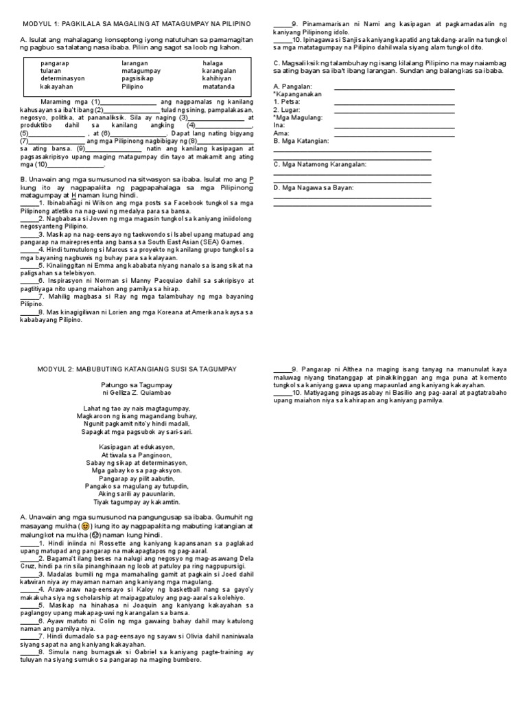 Q3 EsP ActivitySheets | PDF