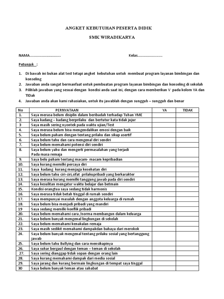 Angket BK | PDF