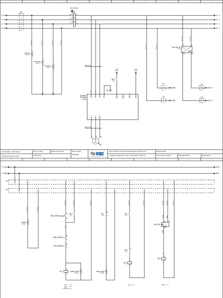 Industrial Conveyor Wiring Diagram | PDF