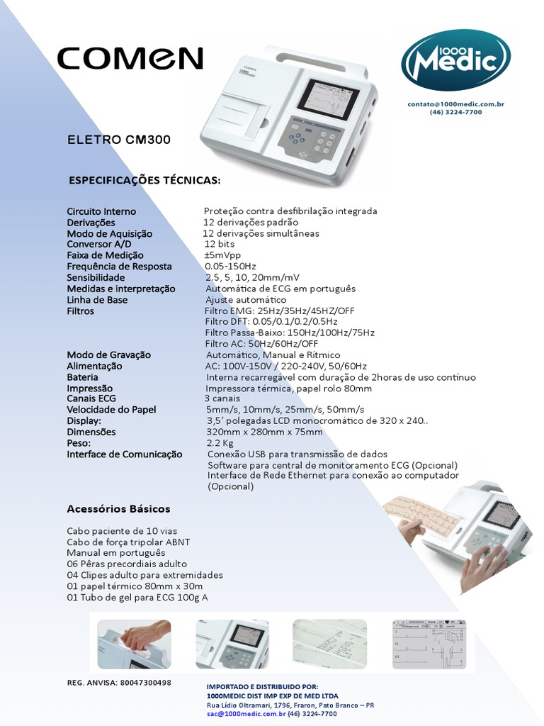 Eletrocardiografo Comen Cm300a 1 | PDF