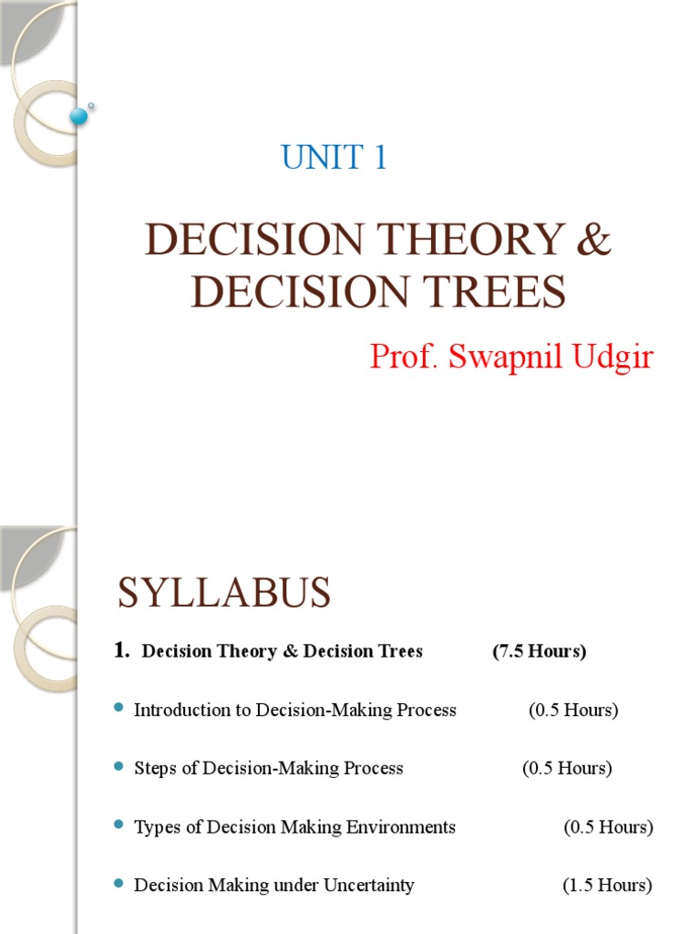 Ch. 1 Decision Theory | PDF | Decision Making | Mathematical And Quantitative Methods (Economics)