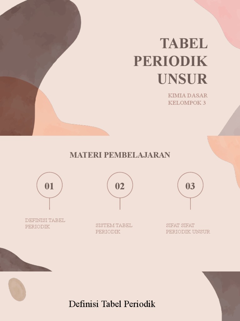 Tugas Kimia Dasar Table Periodik Kelompok 3 | PDF