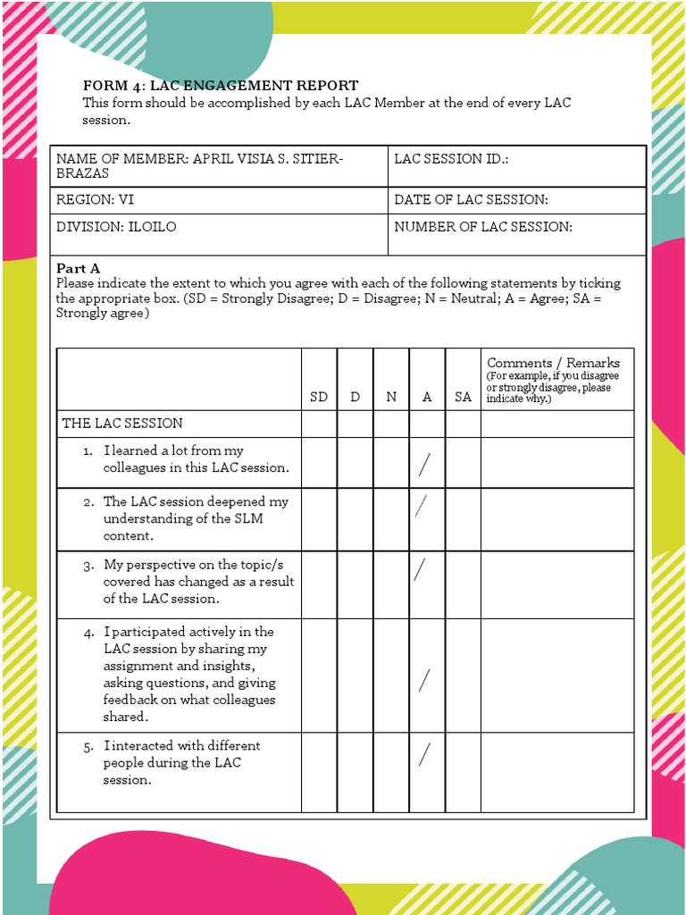 Form 4. LAC Engagement Report | PDF | Career & Growth | Foreign Language Studies
