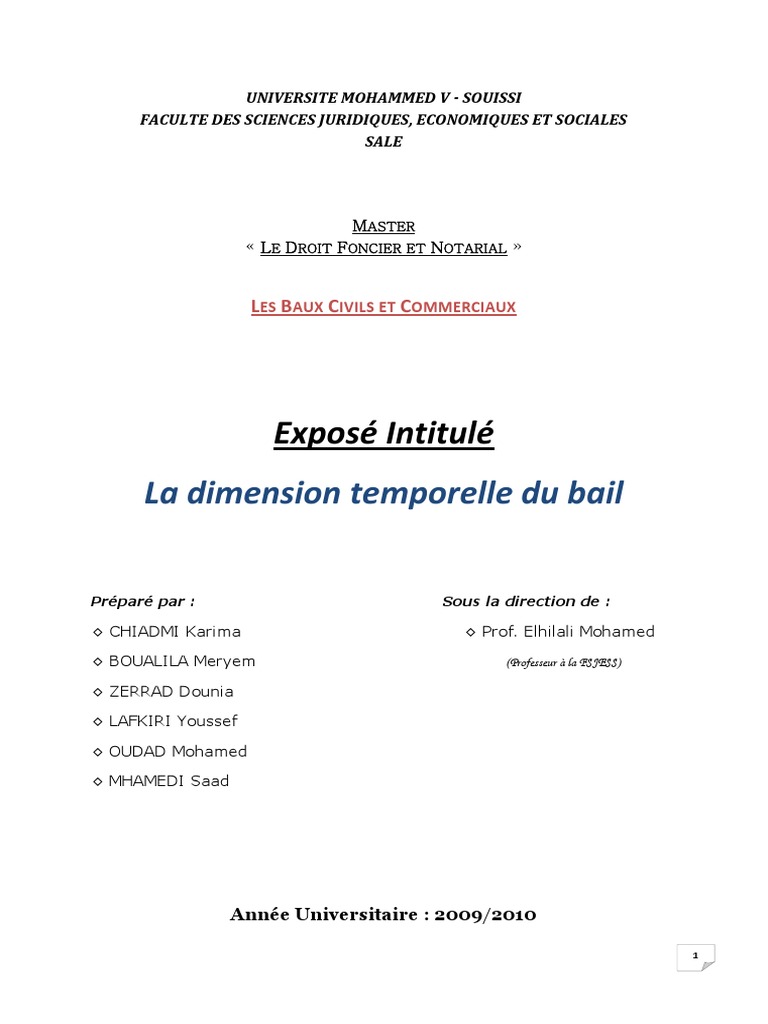 Dimension Temporelle du Bail Civil | PDF | Justice | Crime et violence