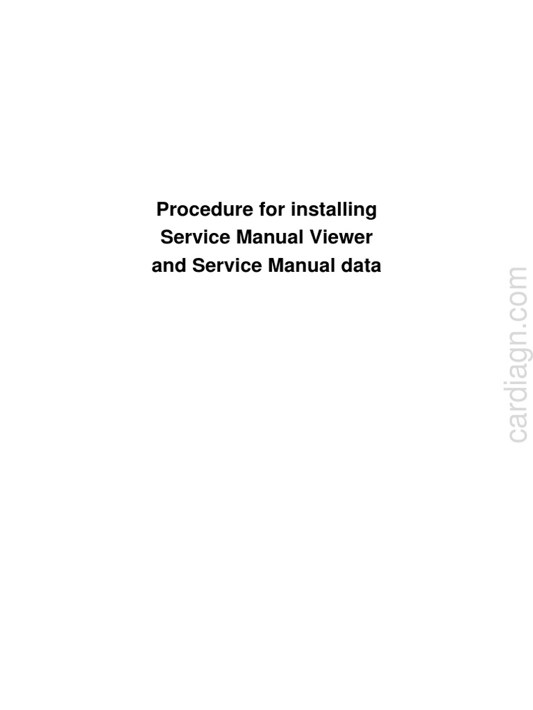 Procedure For Installing Service Manual Viewer and Service Manual Data ...