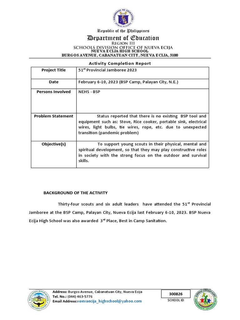51st Provincial Jamboree Report 2023 | PDF