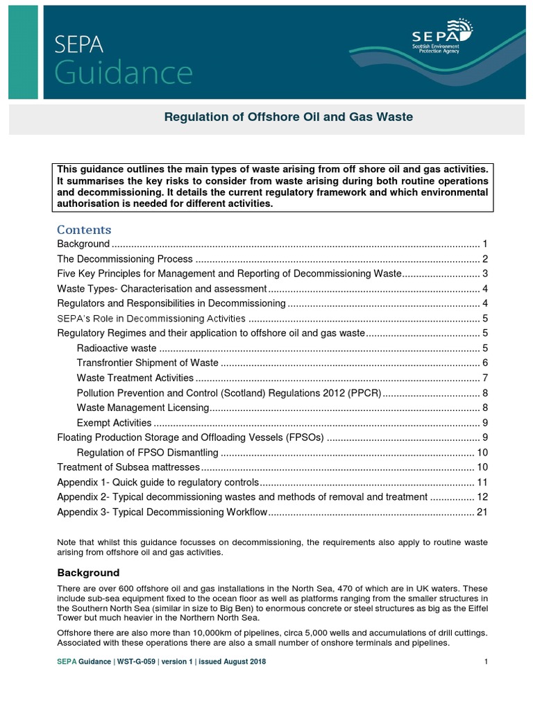 WST G 059 Offshore Og Guidance | PDF | Waste | Waste Management