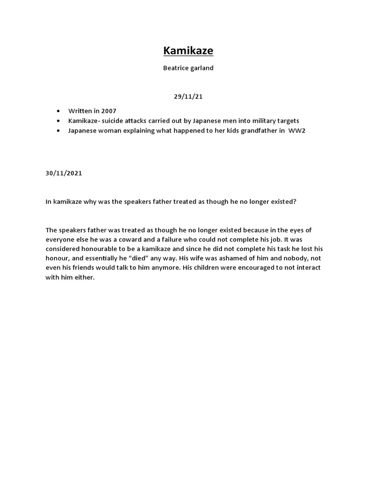 Kamikaze Notes | PDF | Mystery, Thriller & Crime Fiction | General Fiction