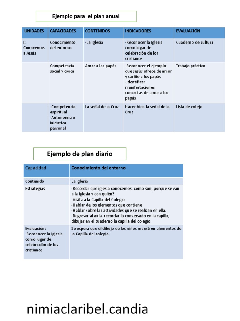Ejemplo de Plan Anual EREC | PDF
