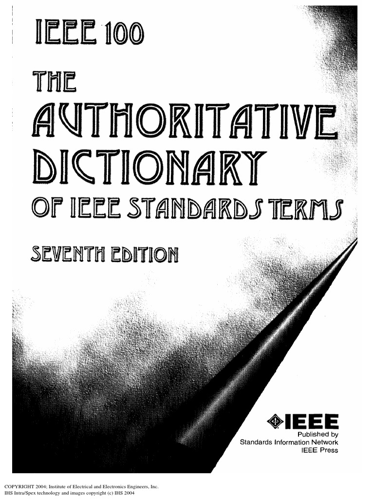 IEEE 100 (2000) The Authoritative Dictionary of IEEE Standards Terms ...