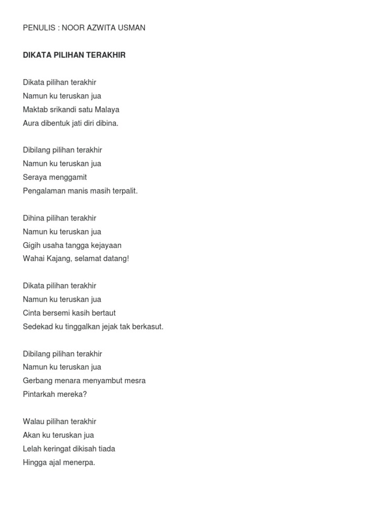 DIKATA PILIHAN TERAKHIR.pdf | PDF