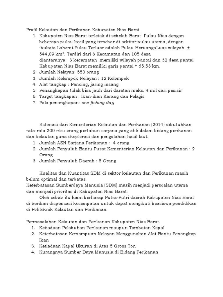 Profil Kelautan Dan Perikanan | PDF