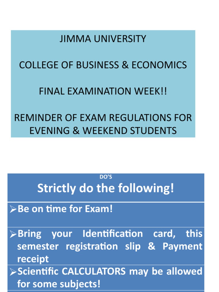 Exam Dos And Donts Pdf