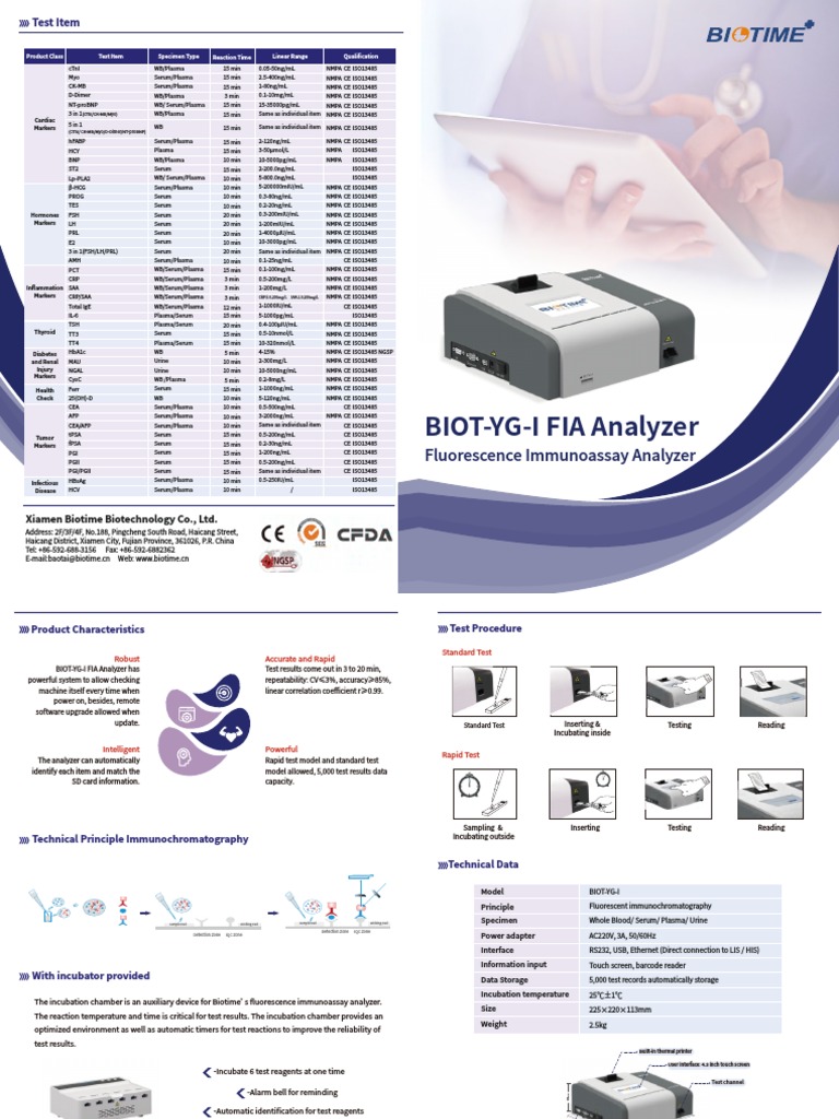 Biot Yg I Biotime Fluorescence Immunoassay Analyzer | PDF | Usb ...