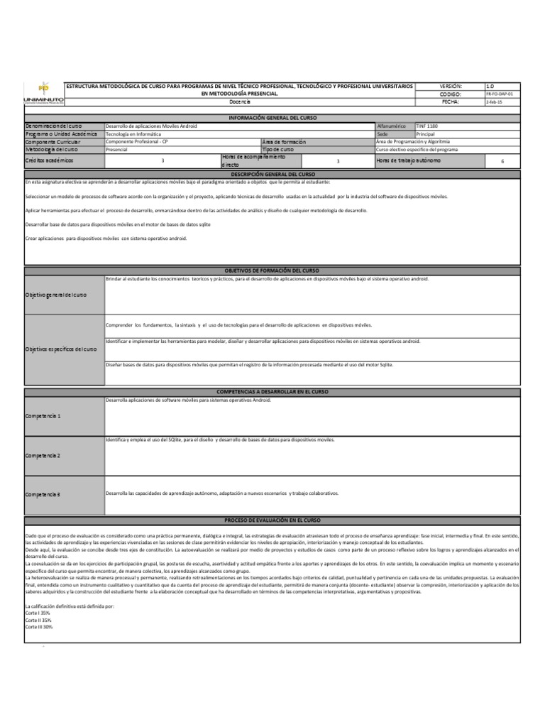 Electiva CP 1 | PDF | Evaluación | Software de la aplicacion