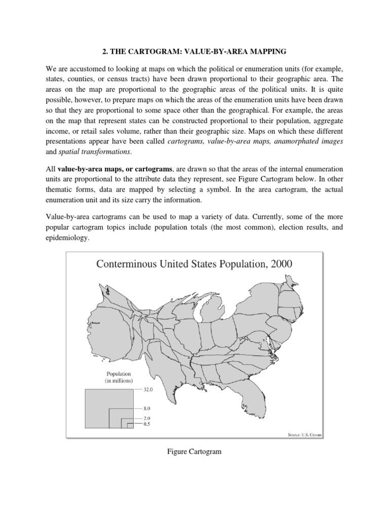 Quantative Mapping - (B) - THE CARTOGRAM - VALUE-BY-AREA MAPPING | PDF | Map | Graphic Design