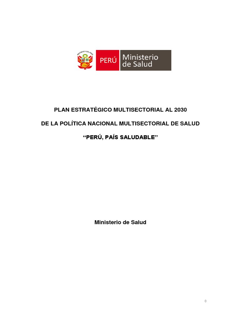 Plan Est Multisectorial 2030 Minsa PDF | PDF | Sistema inmune ...