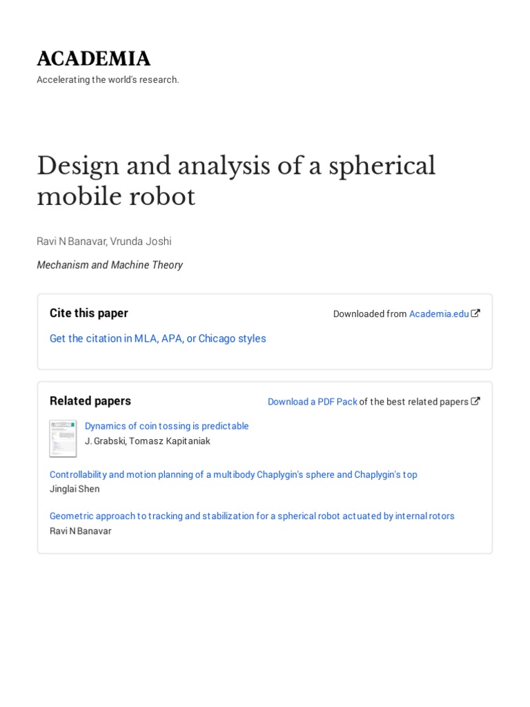 Spherical Robot Design & Analysis | PDF | Sphere | Machines
