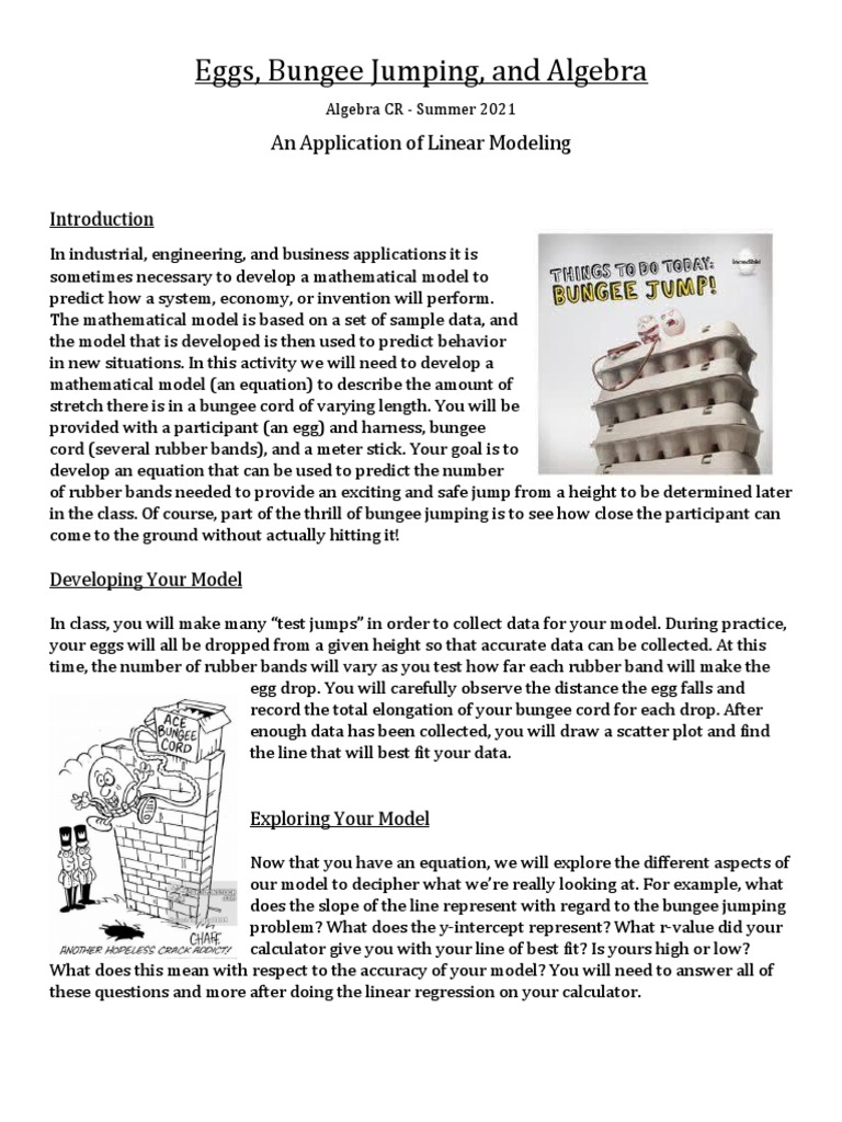 Bungee Jumping Algebra Project Guide | PDF | Linear Regression ...