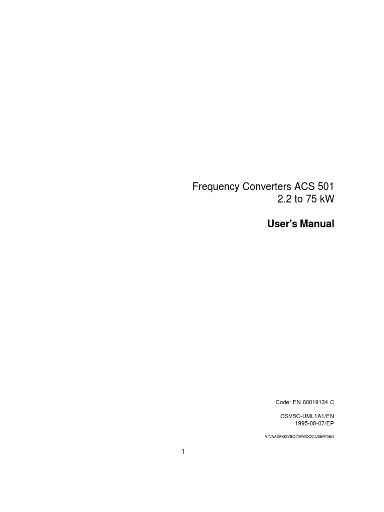 ACS 501 User Manual | PDF | Alternating Current | Electric Motor