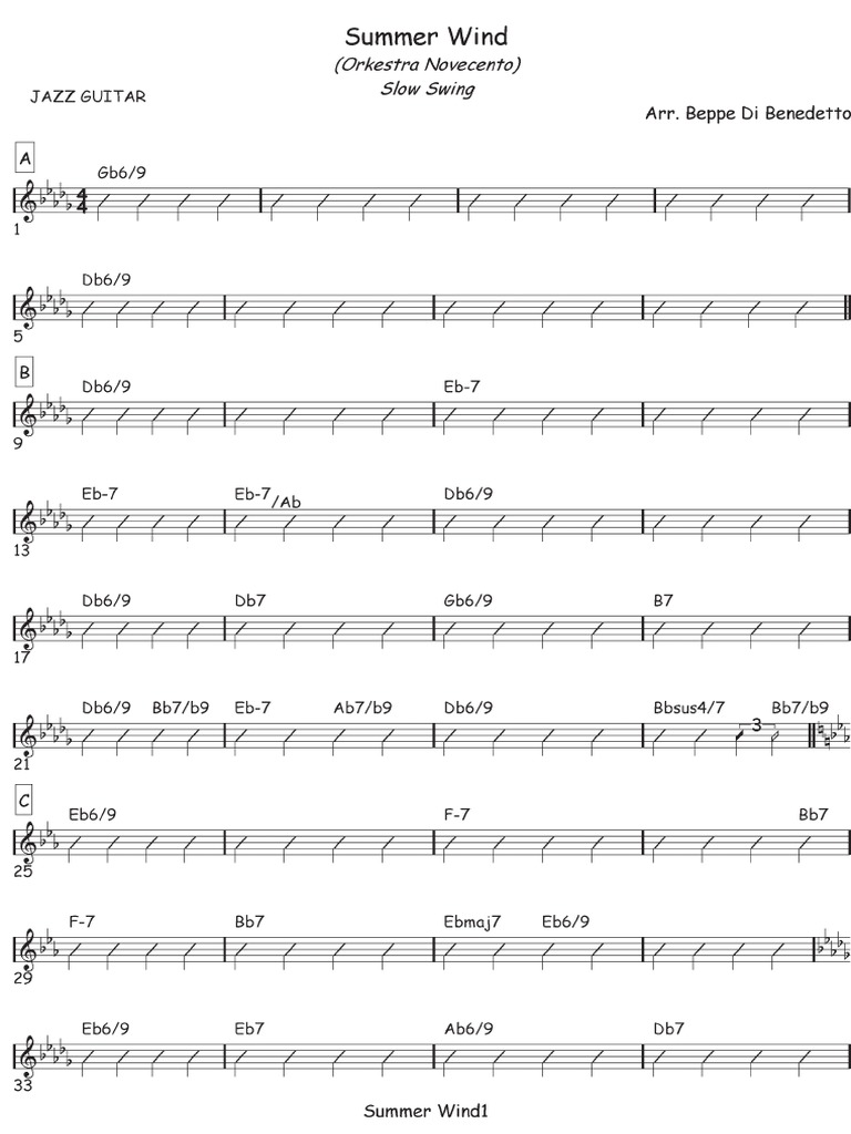 Summer Wind - Guitar | PDF