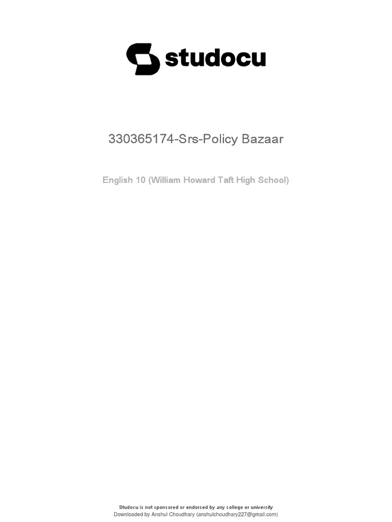 Policy Bazaar Srs PDF | PDF | Password | Databases