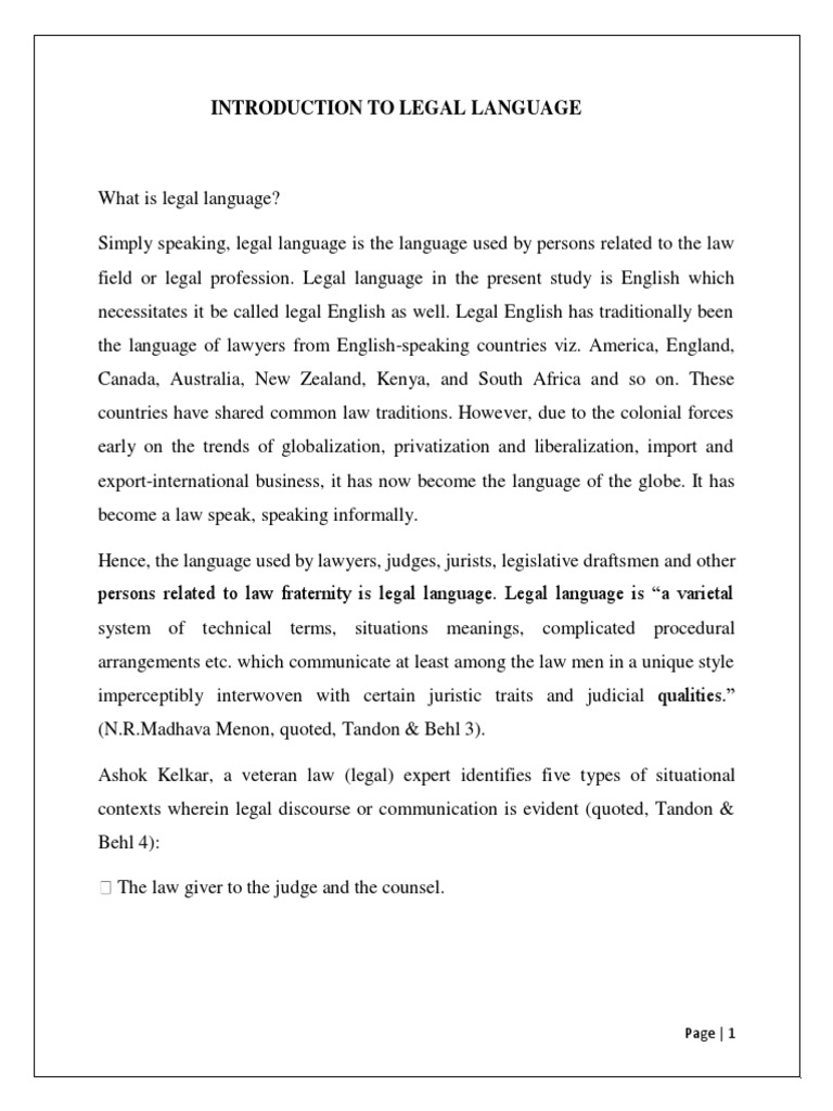 What Is Legal Language PDF | PDF | Lawyer | Treaty
