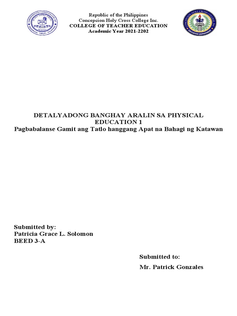 Pe Detailed Lesson Plan Edited | PDF