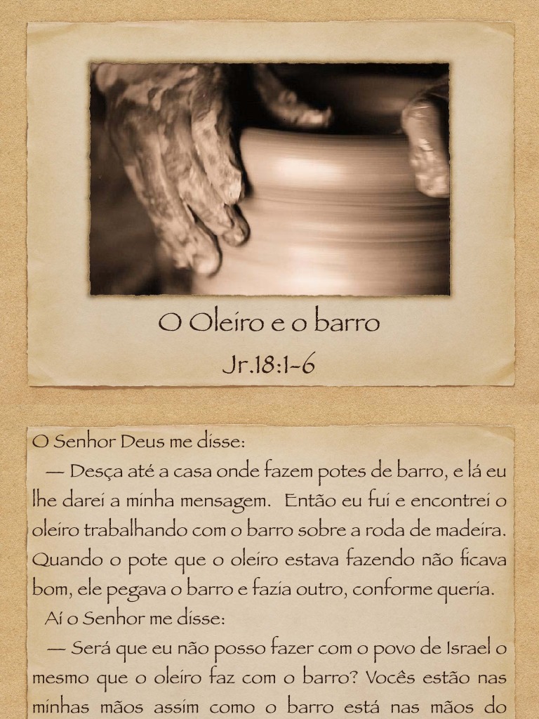 O Oleiro E O Barro Pdf Pdf Jesus São Pedro