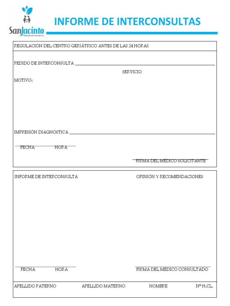 Formato Enfermeria #17 Informes de Interconsultas | PDF