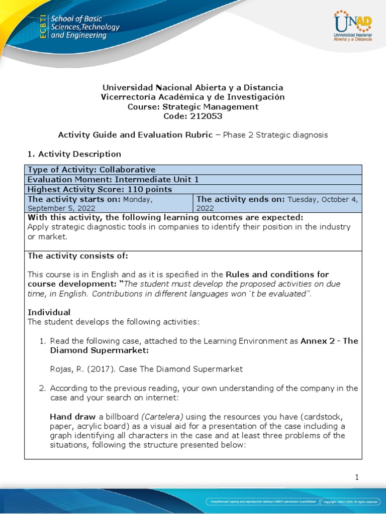 Activity Guide and Evaluation Rubric - Unit 1 - Phase 2 - Strategic ...