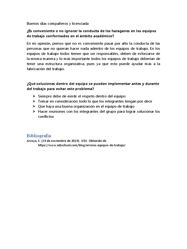 Manejo de Haraganes en Equipos Académicos | PDF