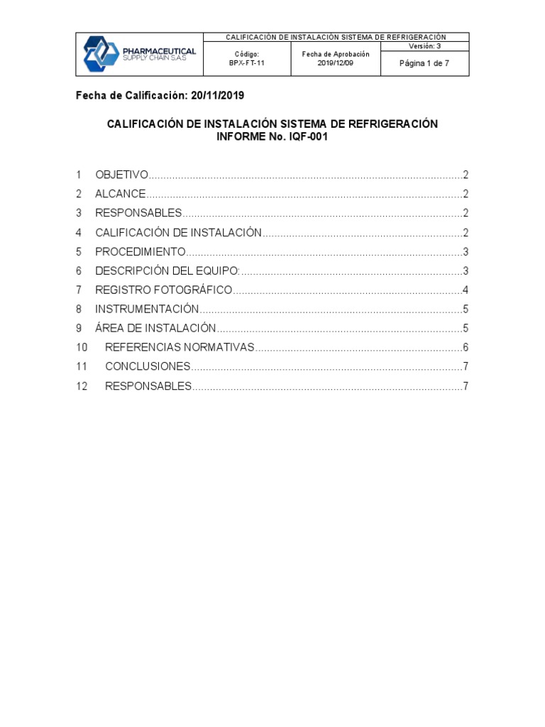 Informe IQF-001 PQF-003 | PDF