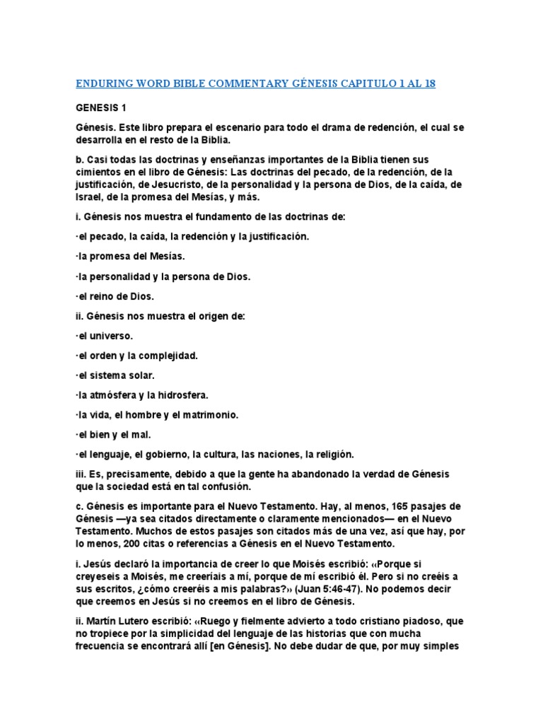ENDURING WORD GÉNESIS Capitulo 1 Hasta 18.docx | PDF | Galaxia | Universo