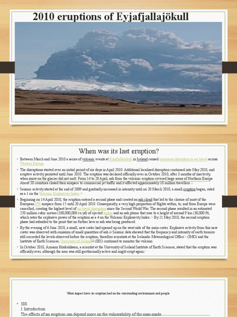 2010 Eruptions of Eyjafjallajökull | PDF | Volcano | Types Of Volcanic ...