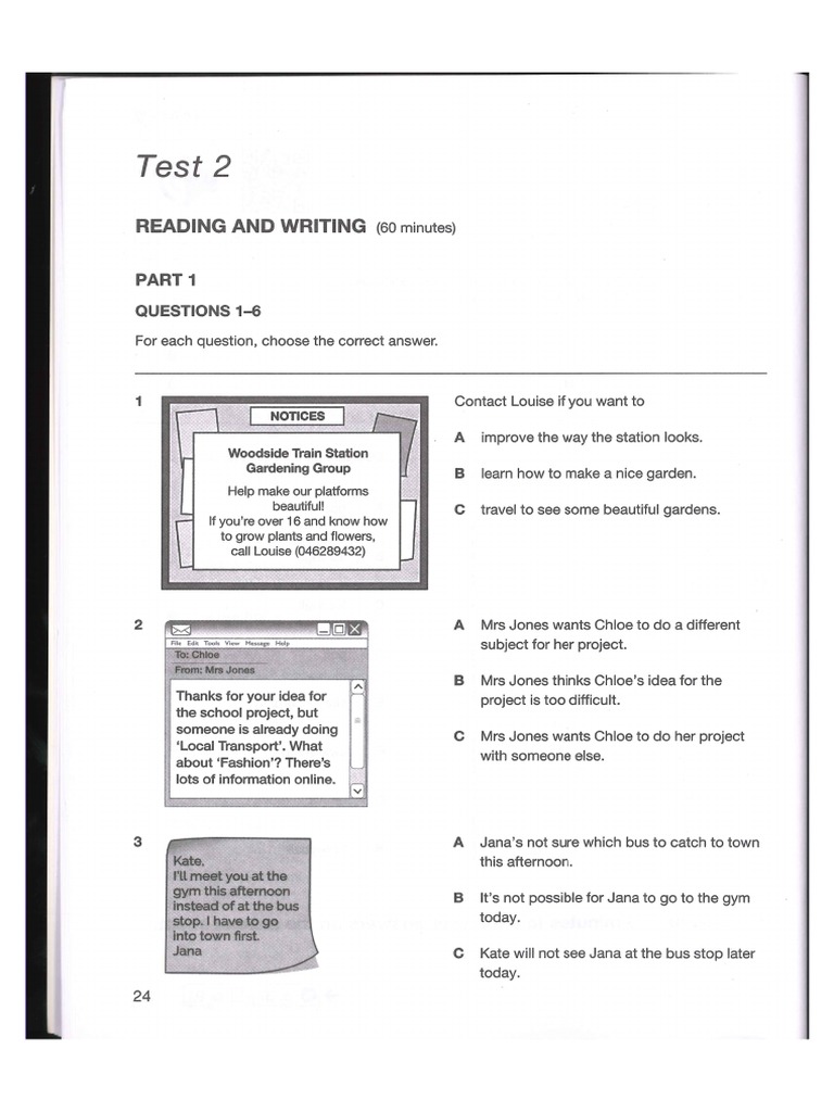 KET 标准版2 test 2 | PDF